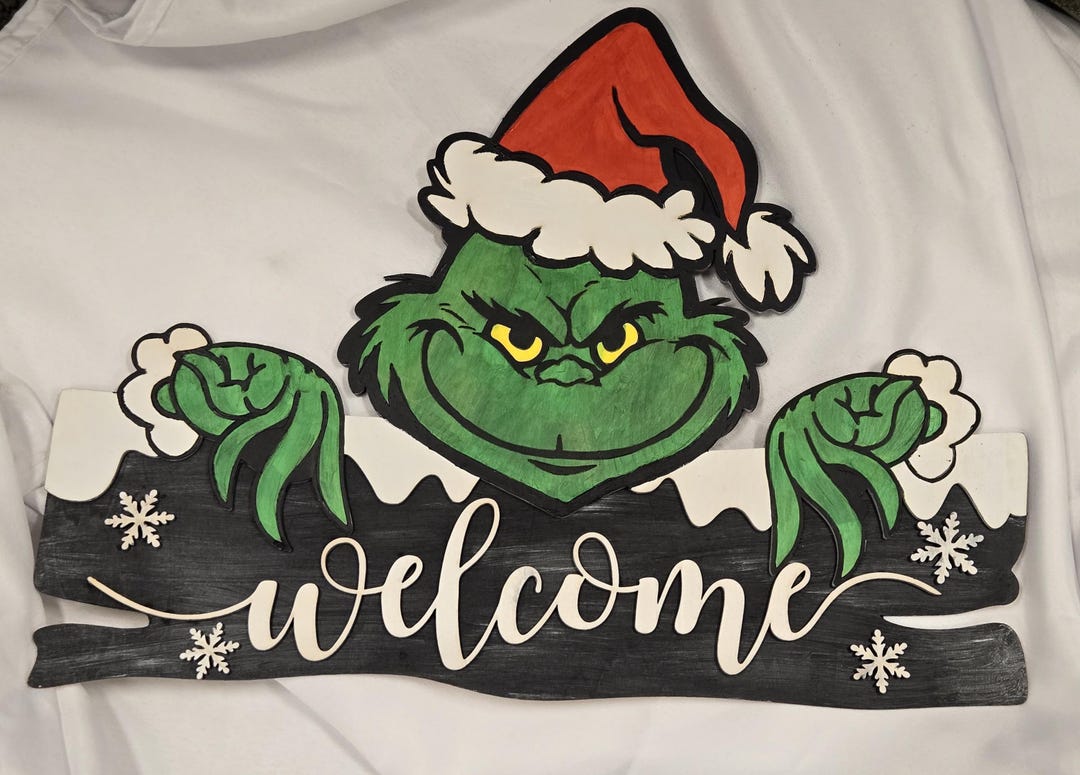 Grinch Welcome Sign - Etsy