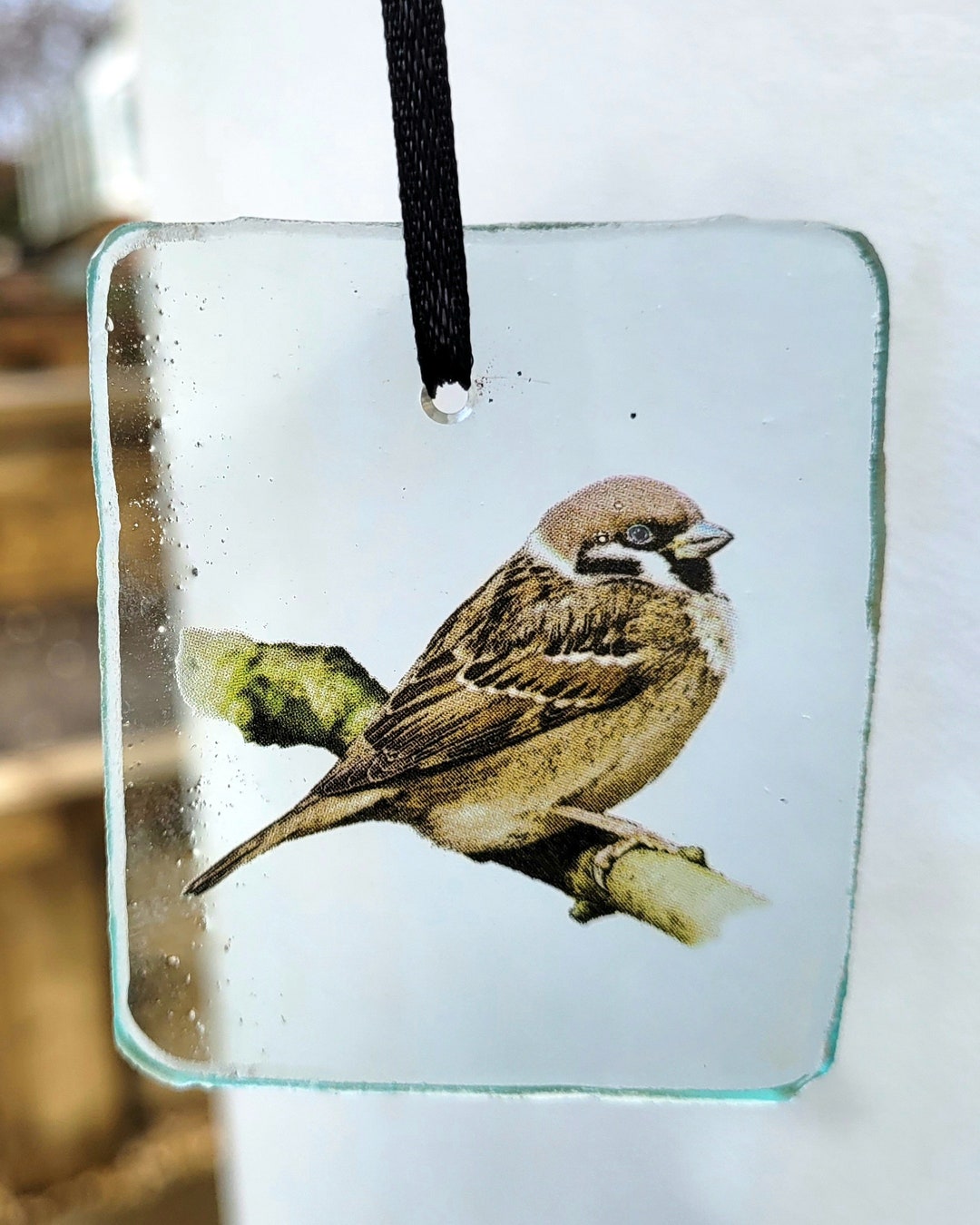 Sparrow Sun Catcher Stained Glass Window Bird Lover Gifts Decoration ...