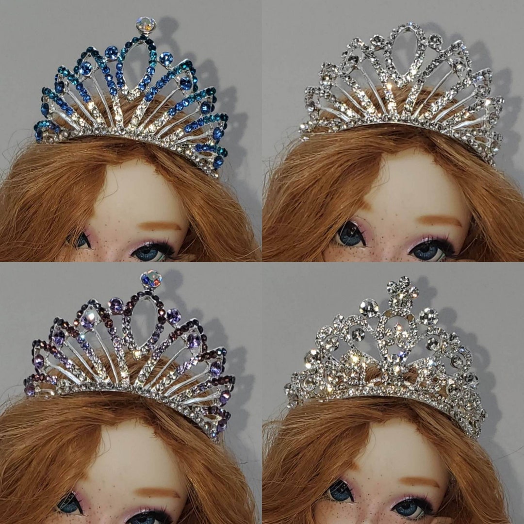 Custom BJD Fantasy Rhinestone Crown / Tiara MSD 1/4 Size Dolls , Tonner ...