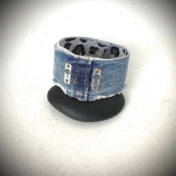 Denim Cuff Bracelet - Etsy