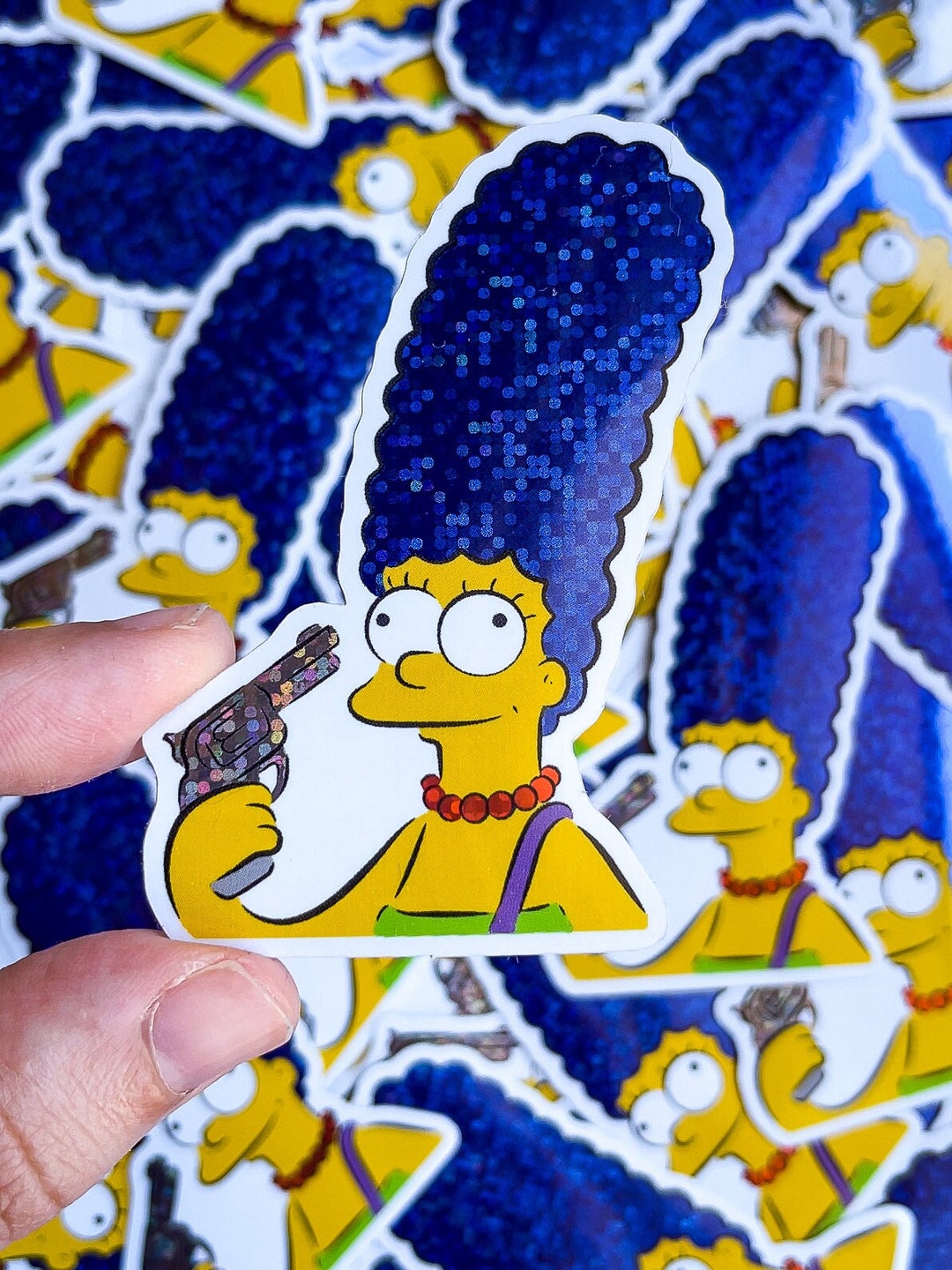 Marge Simpson Glitter Sticker - Etsy