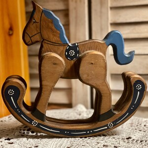 Handcrafted Rocking Horse. Hand Painted Vintage Wood 9 - Etsy