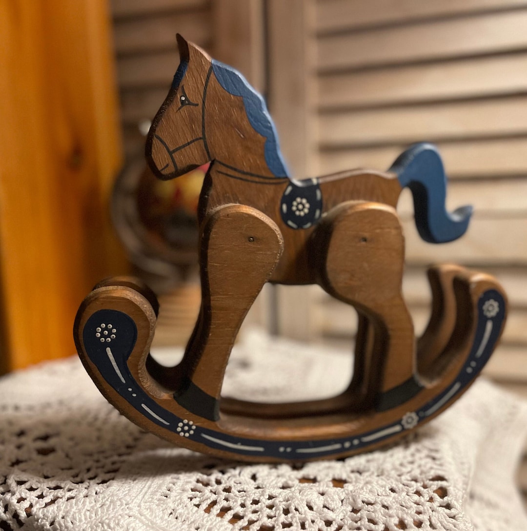 Handcrafted Rocking Horse. Hand Painted Vintage Wood 9 - Etsy