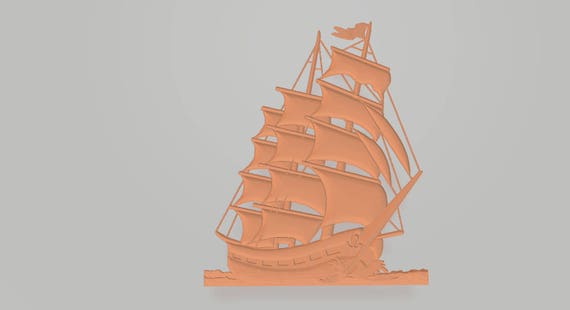 Tall Ship 2 stl file for CNC carving or 3D printing | Etsy
