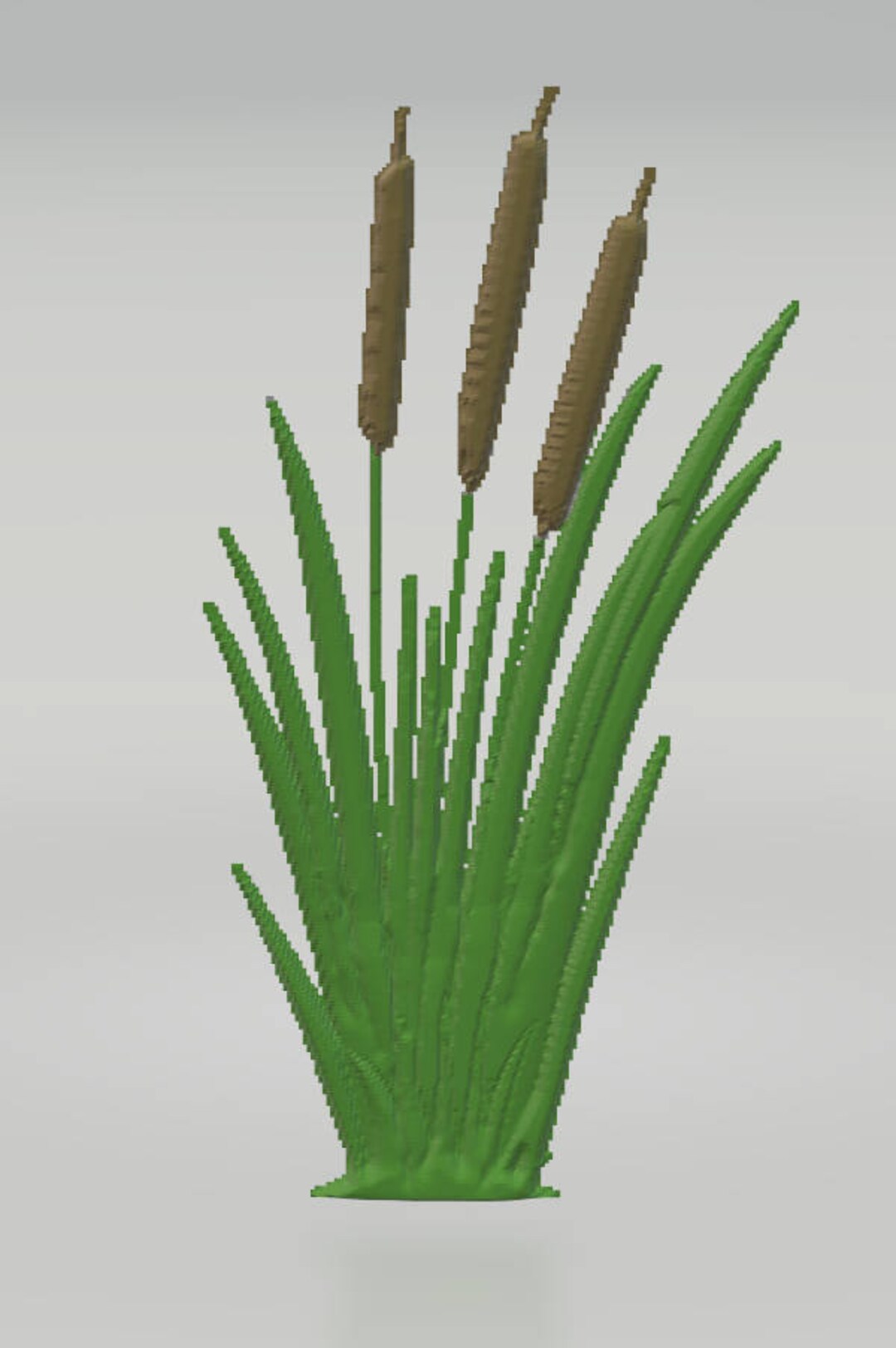3 Grasses and a Set of Cattails, Separate Stl Files for CNC Carving or ...