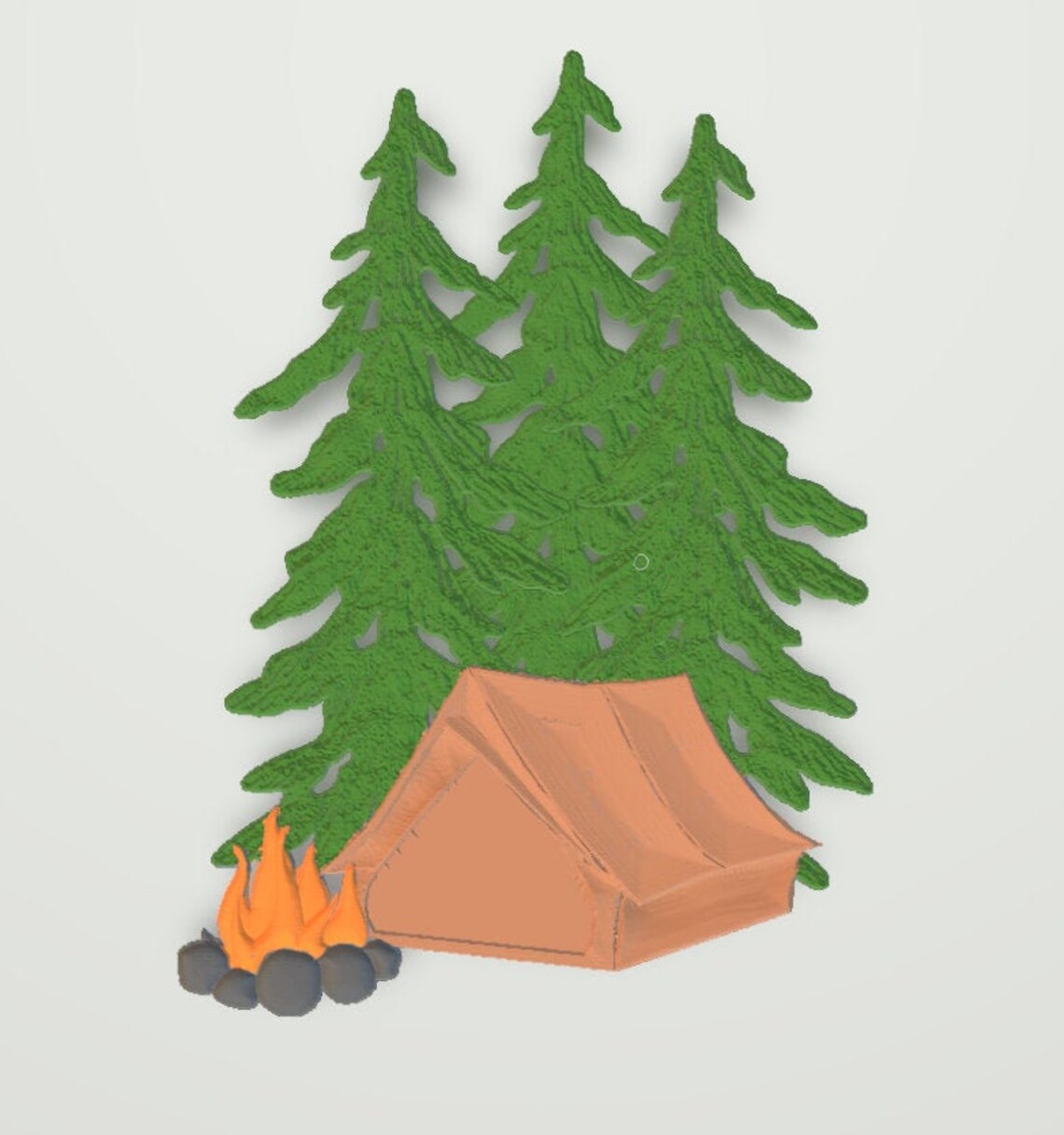 Tent Camping Scene Stl File for CNC Carving or 3D Printing - Etsy