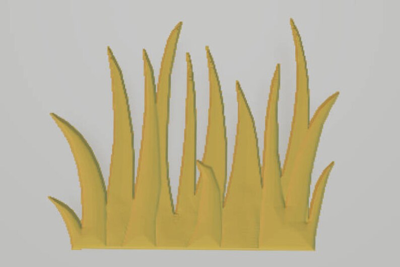 3 Grasses And A Set Of Cattails Separate Stl Files For Cnc Carving Or