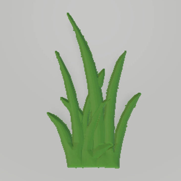 3 Grasses and a Set of Cattails, Separate Stl Files for CNC Carving or ...