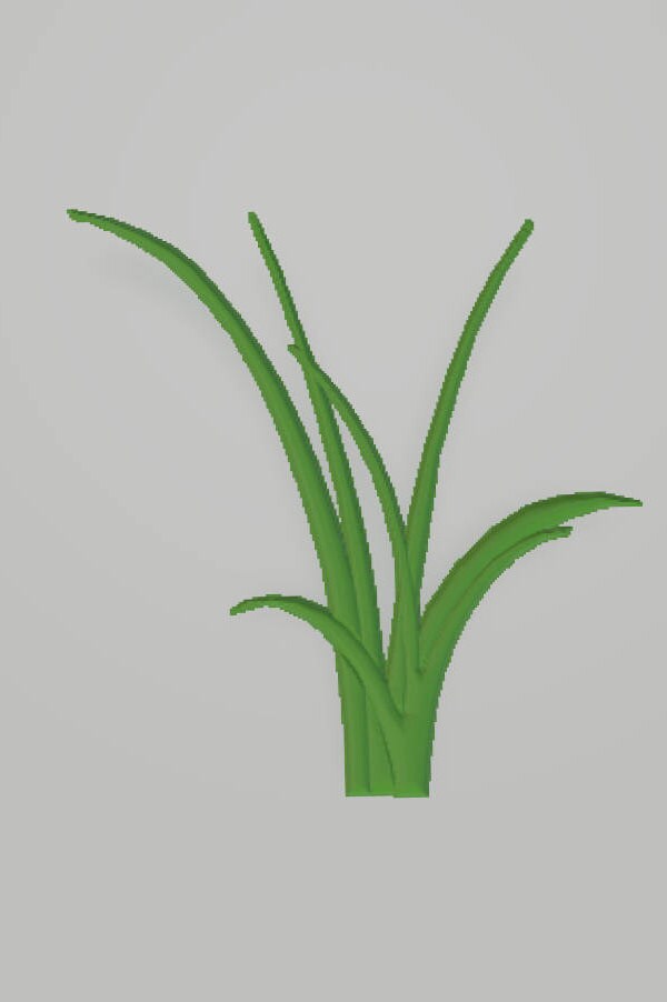 3 Grasses and a Set of Cattails, Separate Stl Files for CNC Carving or ...