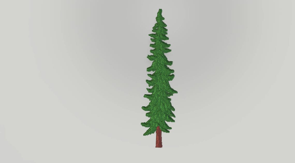 Set of 6 PINE TREES, Separate Stl Files for CNC Carving or 3D Printing ...