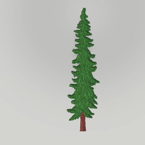 Set of 6 PINE TREES, Separate Stl Files for CNC Carving or 3D Printing ...
