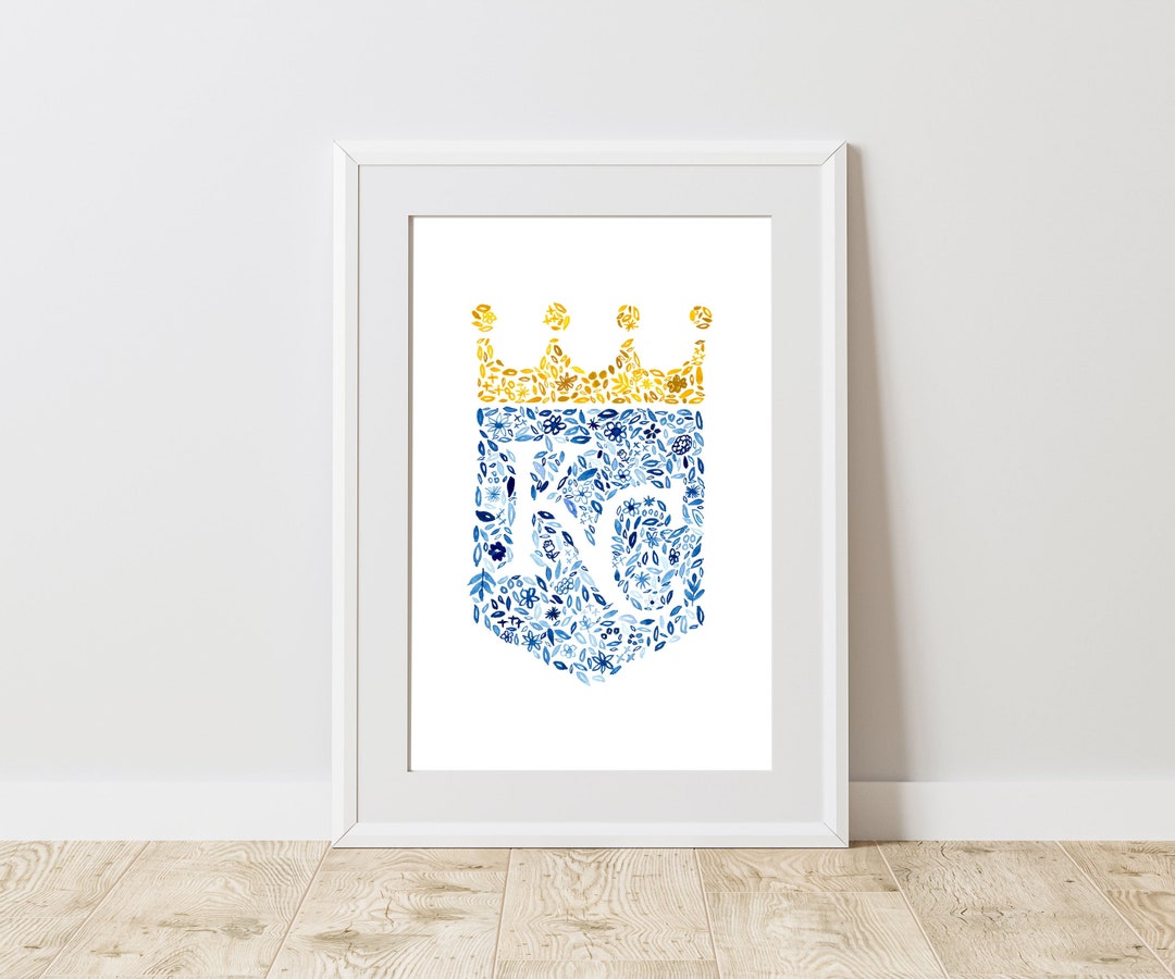 Kansas City Royals Floral Watercolor Print (18x24) - FREE SHIPPING ...