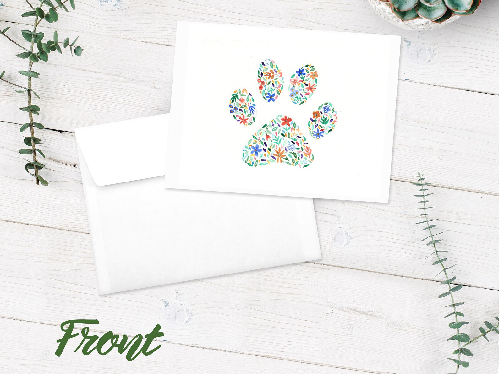 Pawprint Notecards - FREE SHIPPING | Blank Note Cards | 10-pack ...