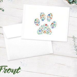 Pawprint Notecards - FREE SHIPPING | Blank Note Cards | 10-pack ...