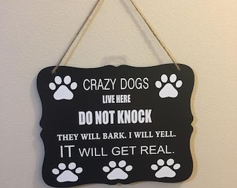 Dogs live here sign | Etsy