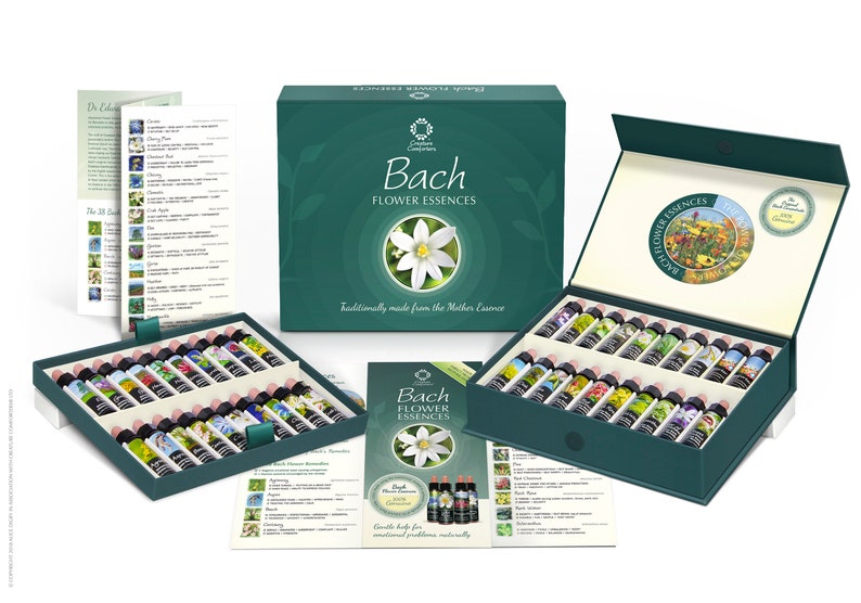Bach Flower Essence Set of 40 Genuine Traditional Stock Remedies Boxed ...