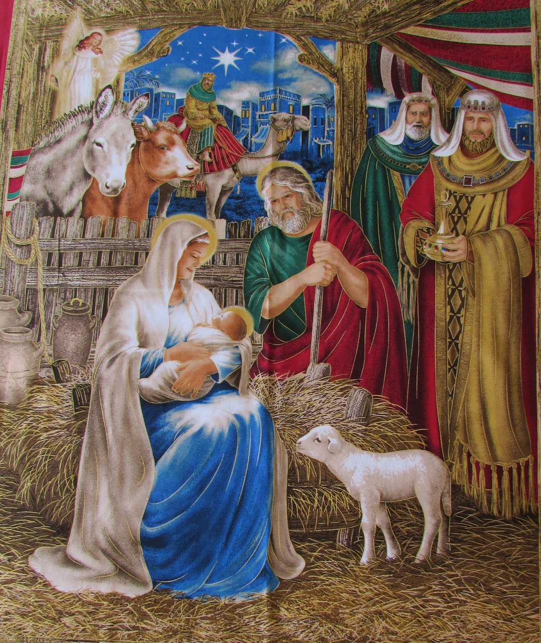 Christmas Nativity Fabric Panel Quilting 36 X 44 Banner Flag - Etsy