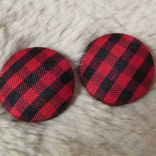 Plaid Buttons - Etsy