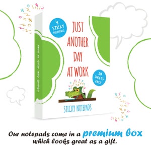 Funny Office Sticky Note Pads Bundle - 4 Fun Notepad Designs Perfect as ...