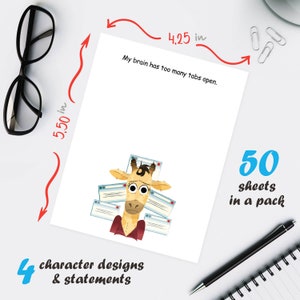 Funny Office Sticky Note Pads Bundle - 4 Fun Notepad Designs Perfect as ...