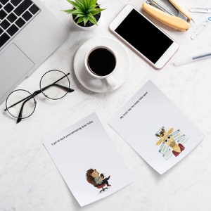 Funny Office Sticky Note Pads Bundle - 4 Fun Notepad Designs Perfect as ...