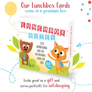 Lunch Box Notes for Kids - 60 Cute Inspirational and Motivational ...