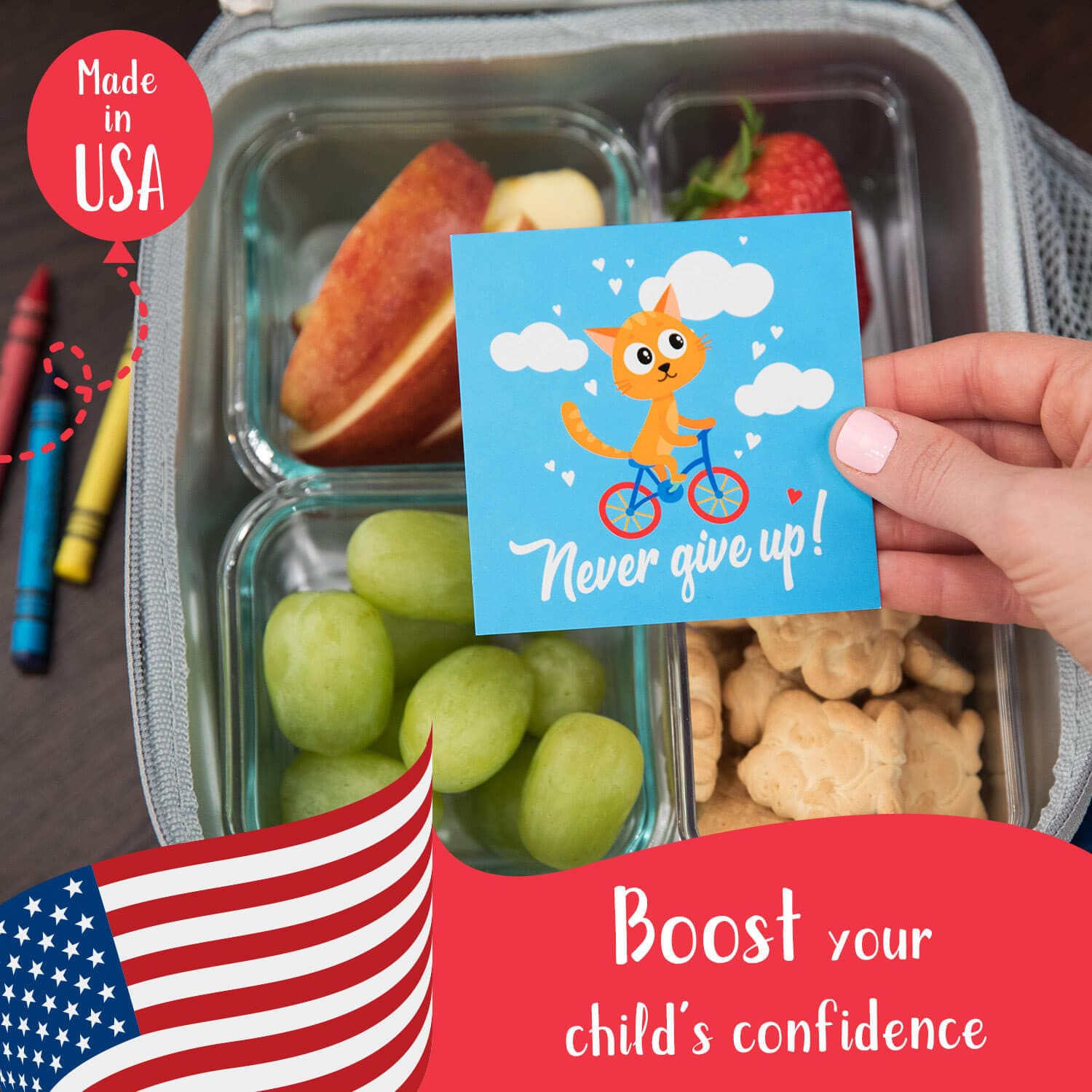Lunch Box Notes for Kids - 60 Cute Inspirational and Motivational ...