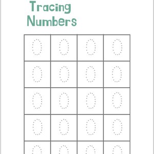 Numbers Tracing Printables 0 to 9, Pre-k & Kindergarten Handwriting ...