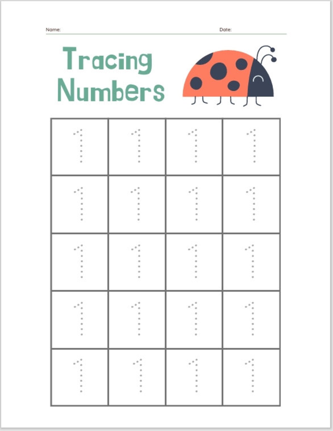 Numbers Tracing Printables 0 to 9, Pre-k & Kindergarten Handwriting ...