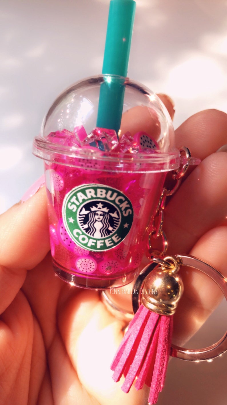 Iced Dragonfruit Drink Inspired Keychain- Iced Coffee Keychain Free ...