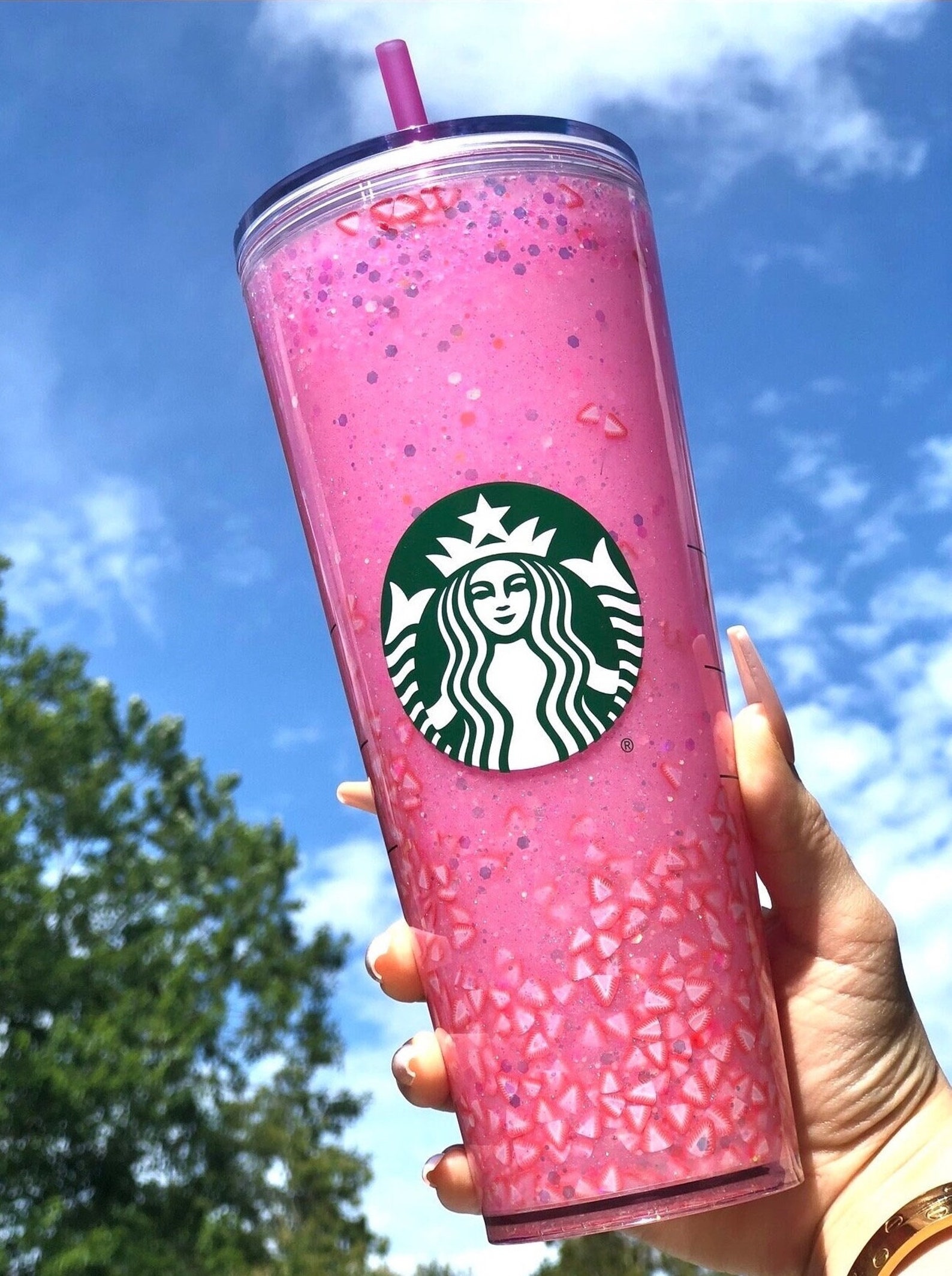 Starbucks Snowglobe New Pink Drink Pink Tumbler - Starbucks Insulated ...