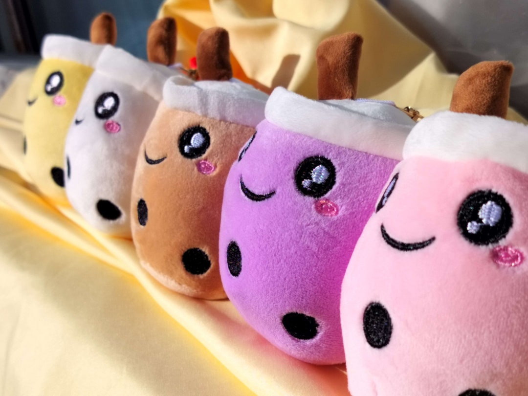 Boba & Bubble Tea Keychains Vibrant Milk Tea Designs 5 Colors - Etsy