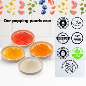 Popping Bursting Boba Kit 8 Servings Individual Pack and Syrup Made ...