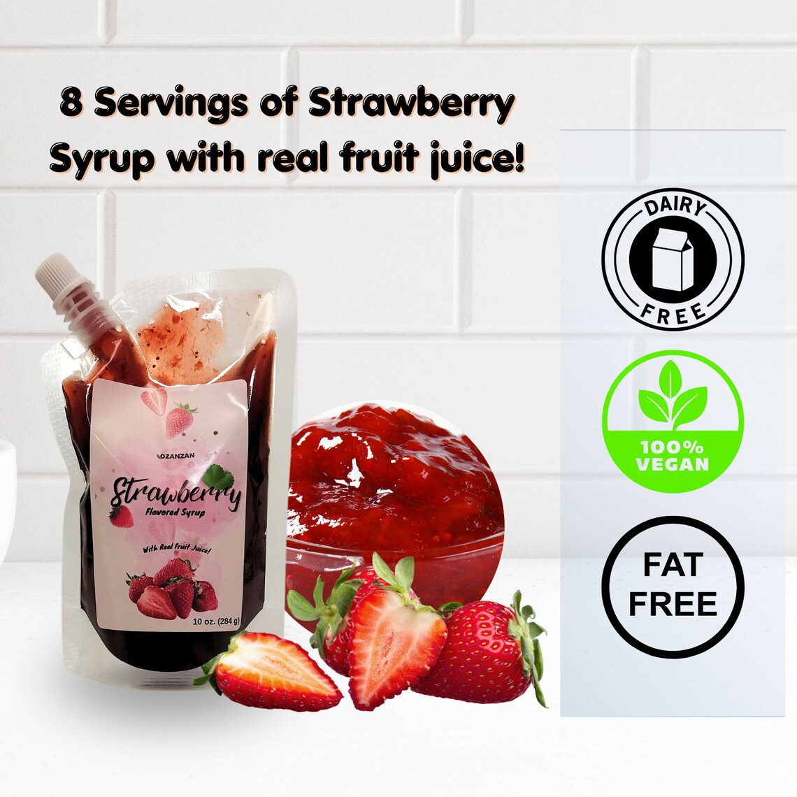 Popping Boba Kit – 8 Servings, Real Fruit Syrup, Vegan Christmas Gift ...