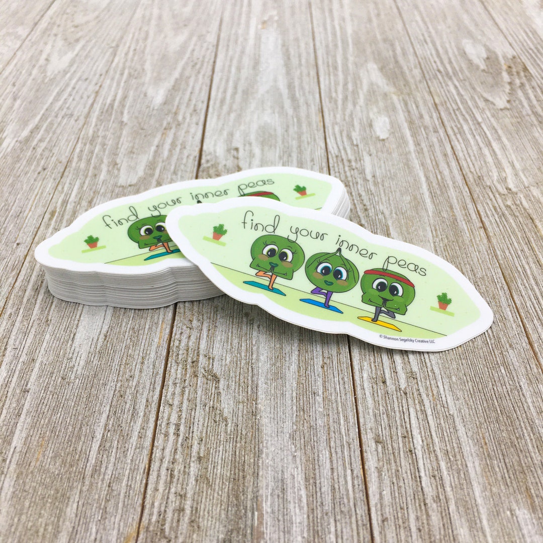 Find Your Inner Peas Yoga Vinyl Sticker - Etsy