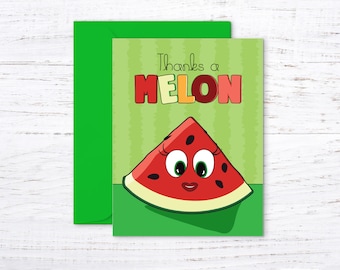 Science Thank You Card Thanks a Melon Pun Watermelon Chemistry Nerd ...