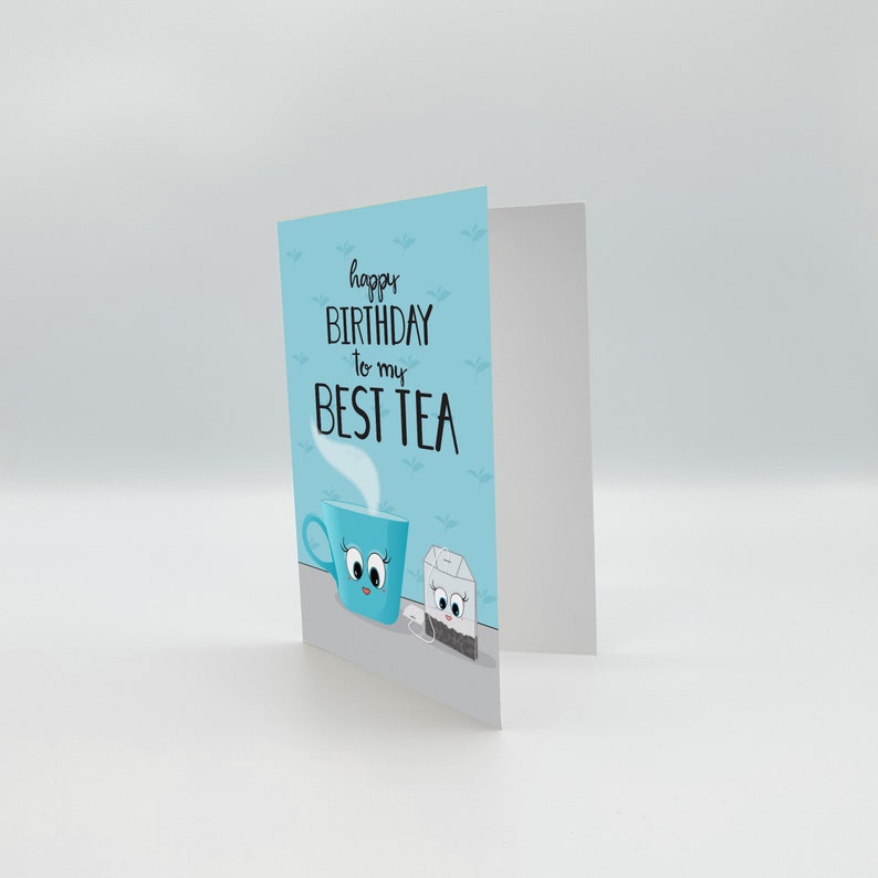Happy Birthday to My Best Tea Card - Etsy