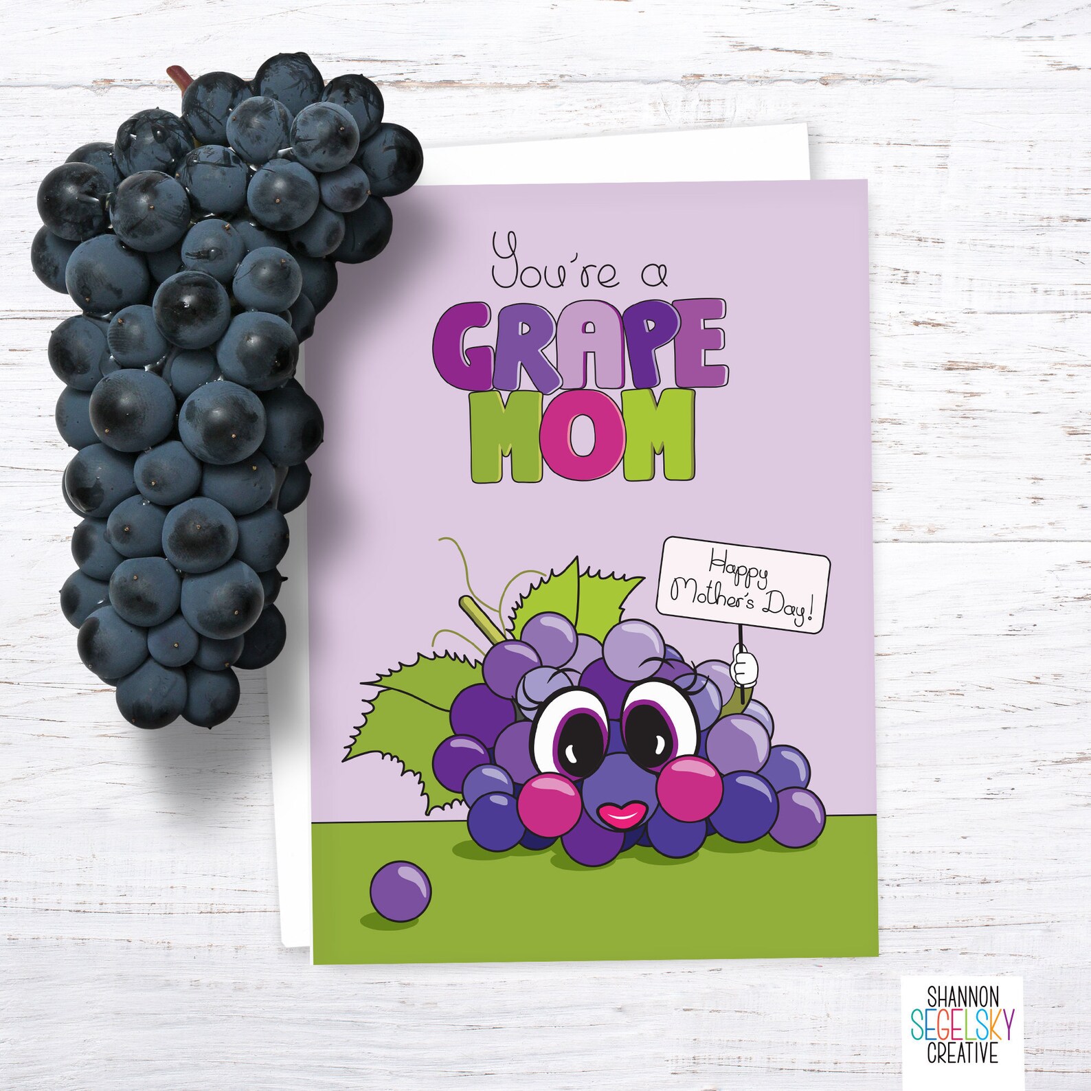 You're a Grape Mom Mother's Day Card - Etsy UK