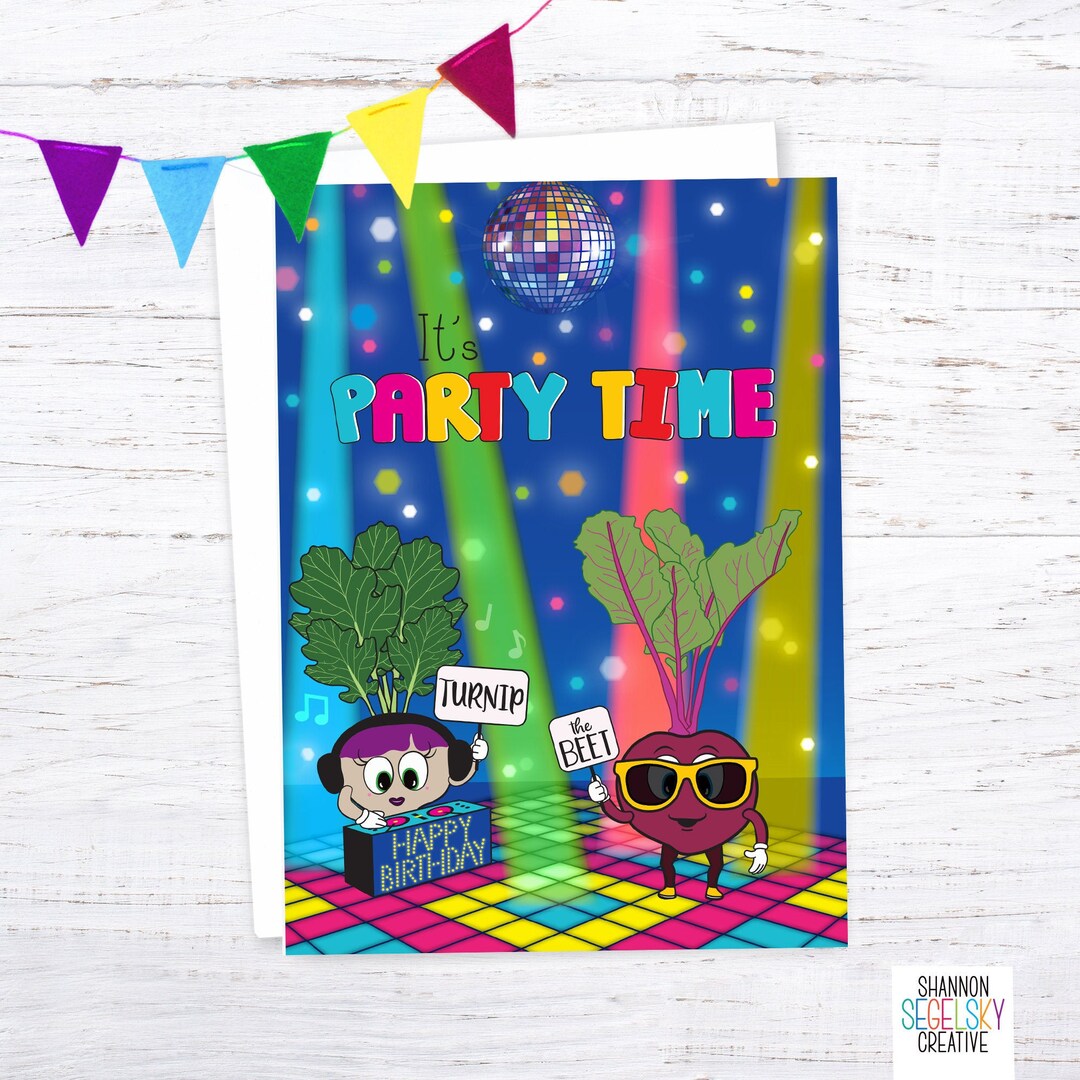Turnip the Beet - Party Time - Birthday Card - Etsy