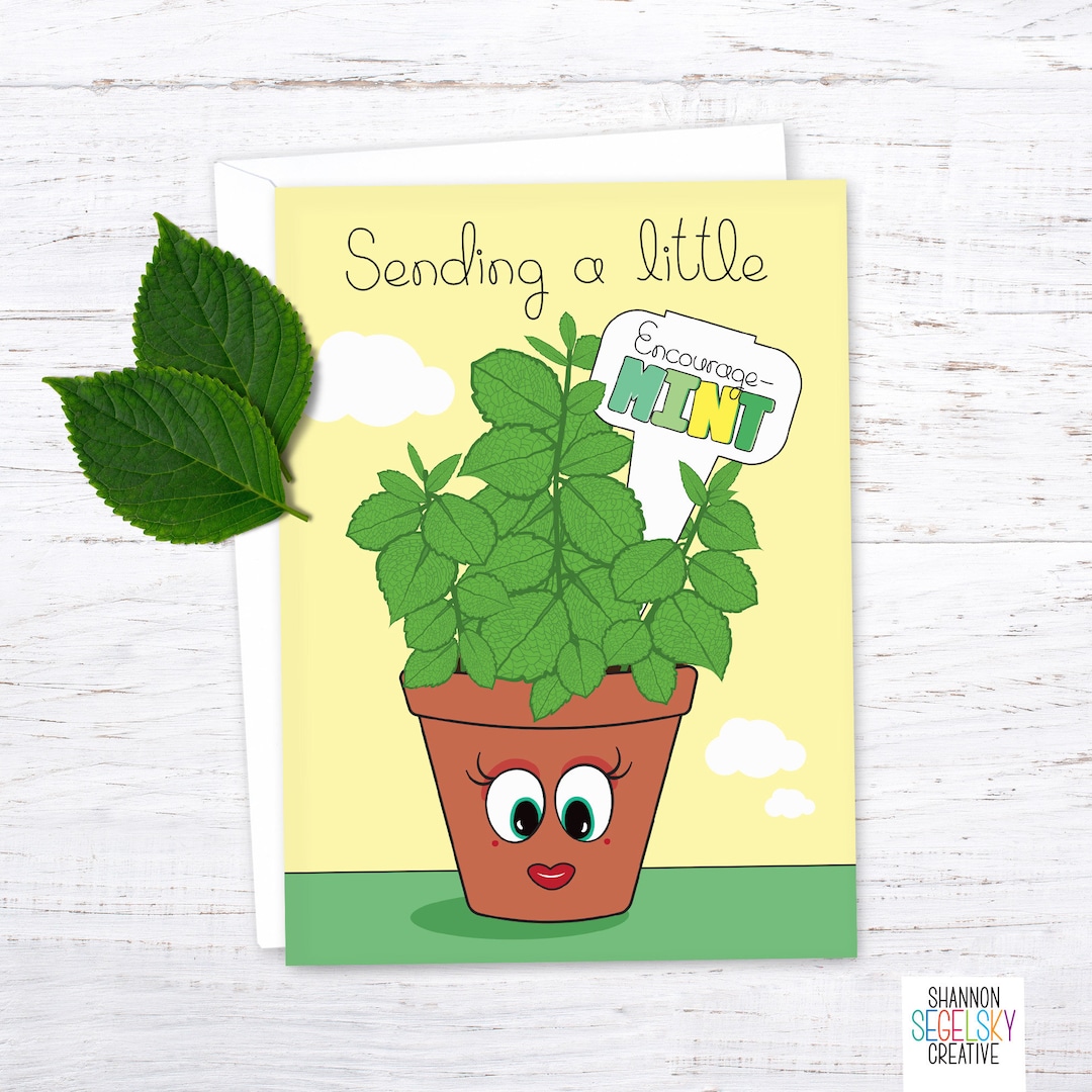 Sending a Little Encourage-mint Card - Etsy