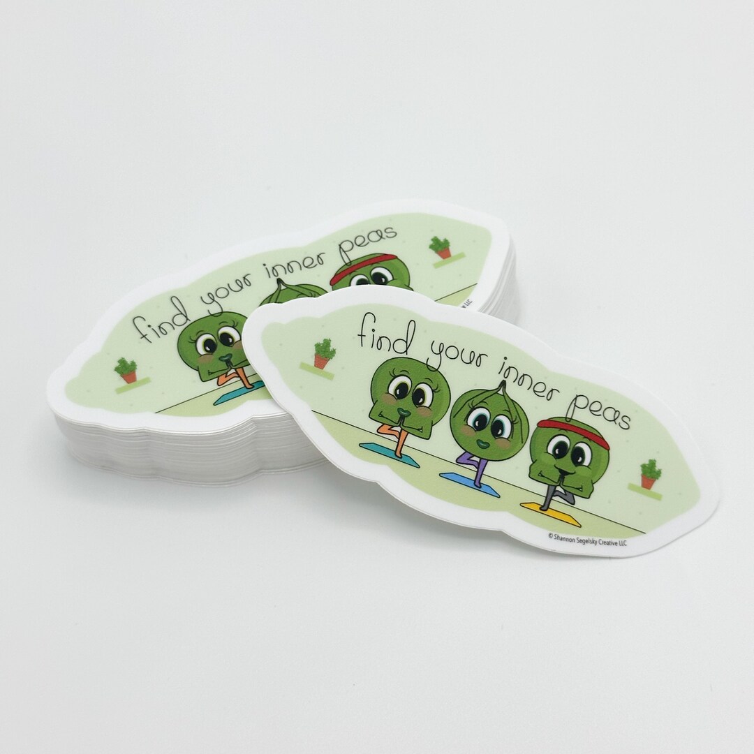 Find Your Inner Peas - Yoga - Vinyl Sticker - Etsy