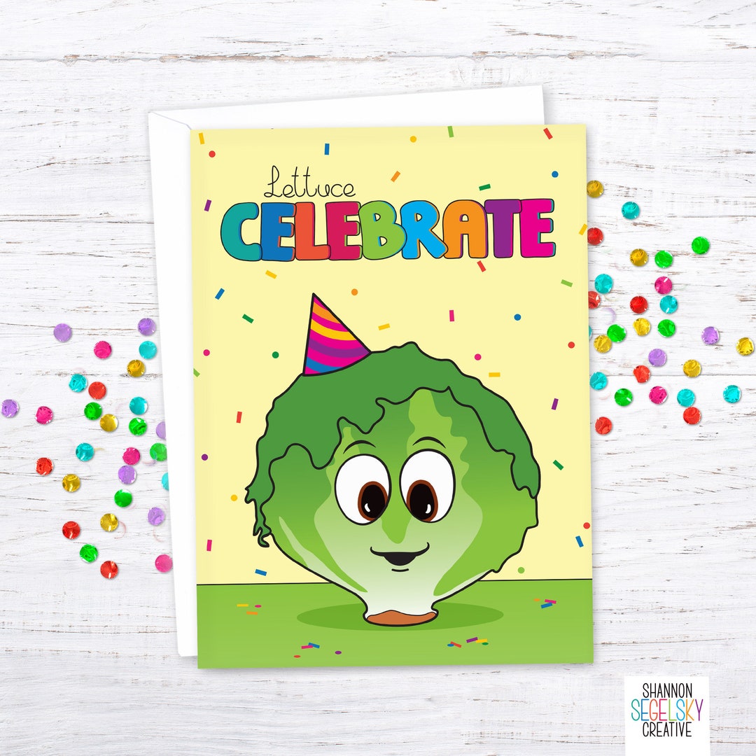 Lettuce Celebrate Card - Etsy