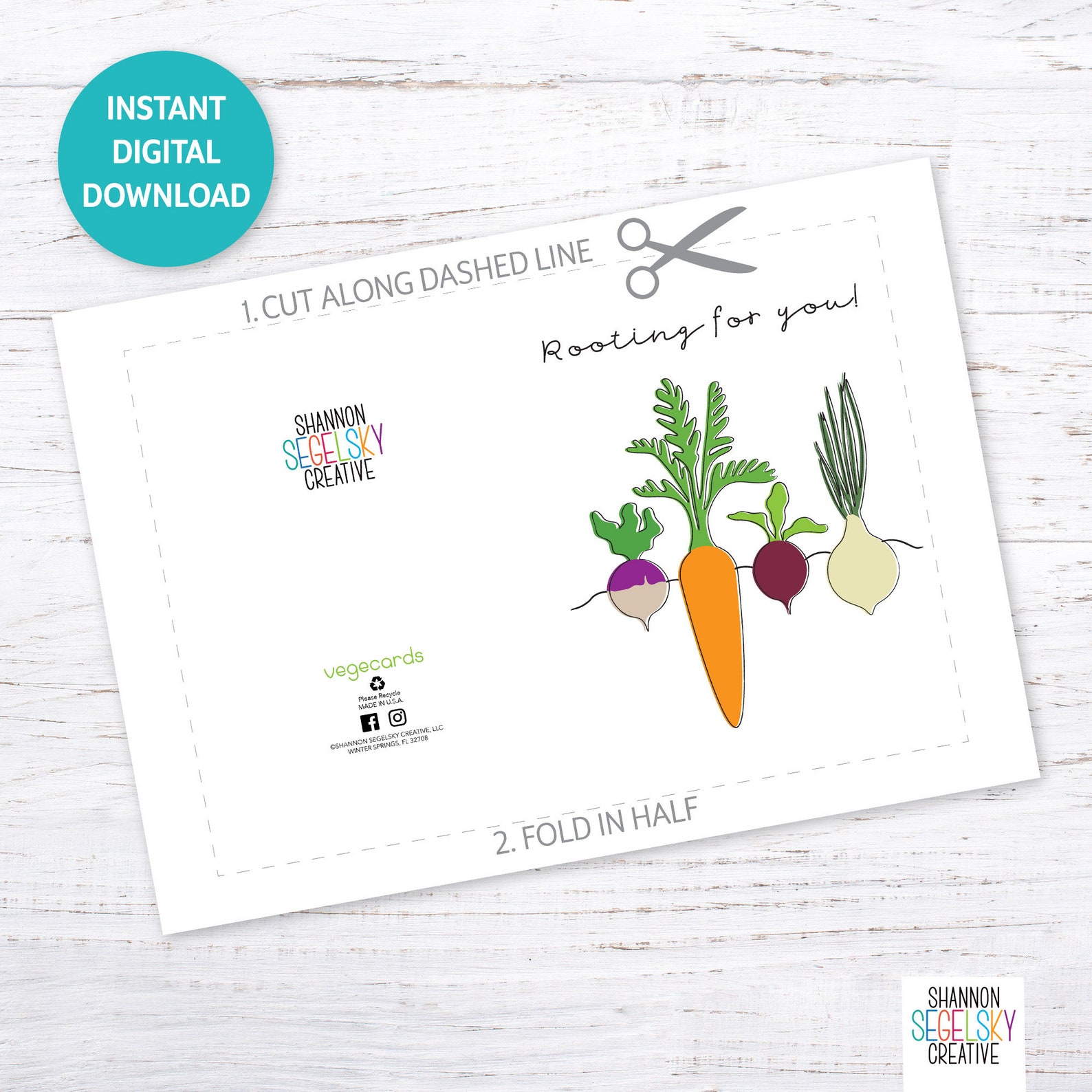 Rooting for You PRINTABLE Greeting Card - 5x7 (A7) - Instant Digital ...
