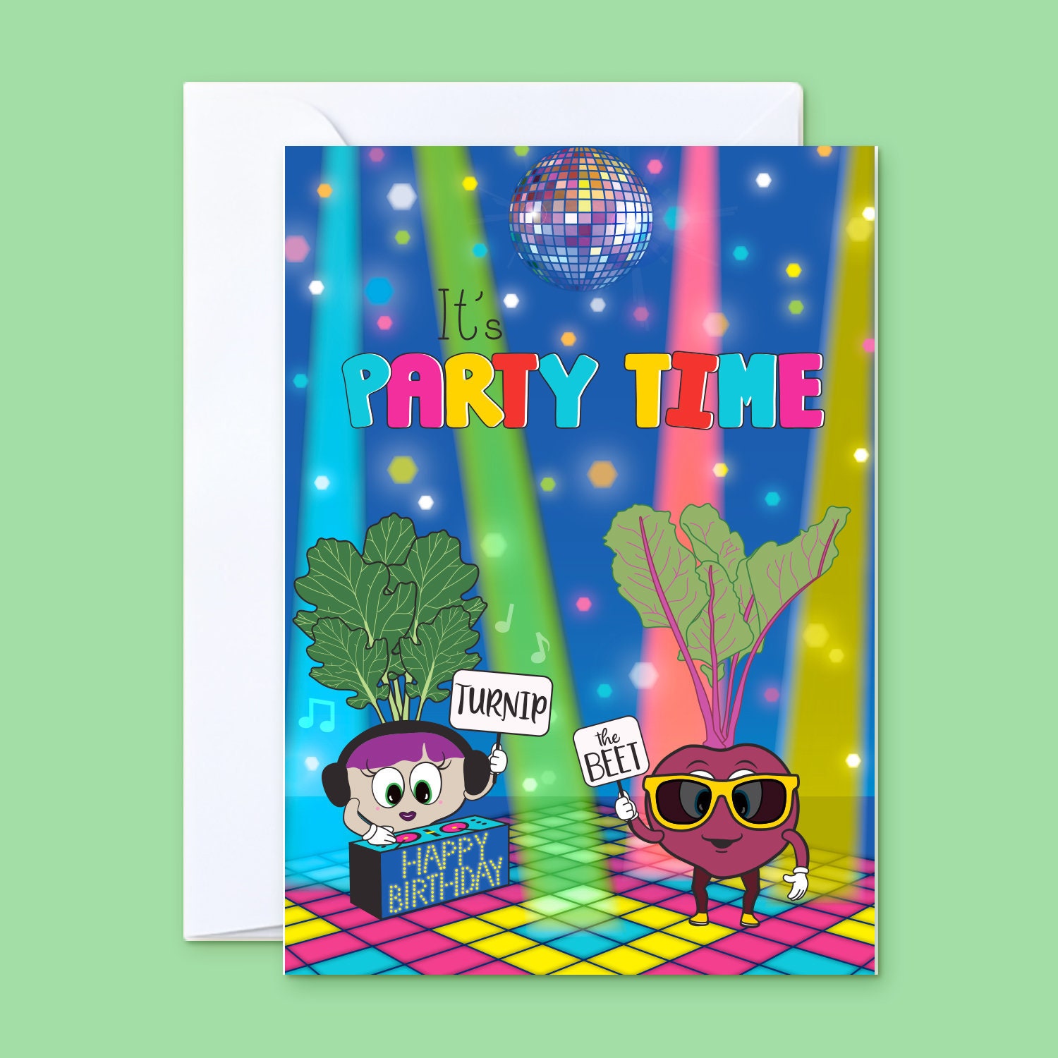 Turnip the Beet Party Time Birthday Card 5x7 A7 - Etsy