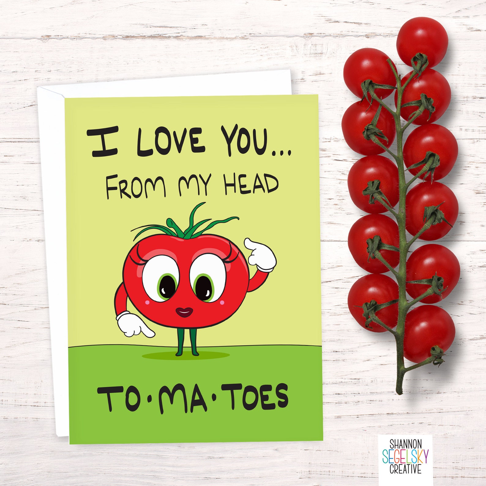 I Love You From My Head Tomatoes Punny Greeting Card - Etsy