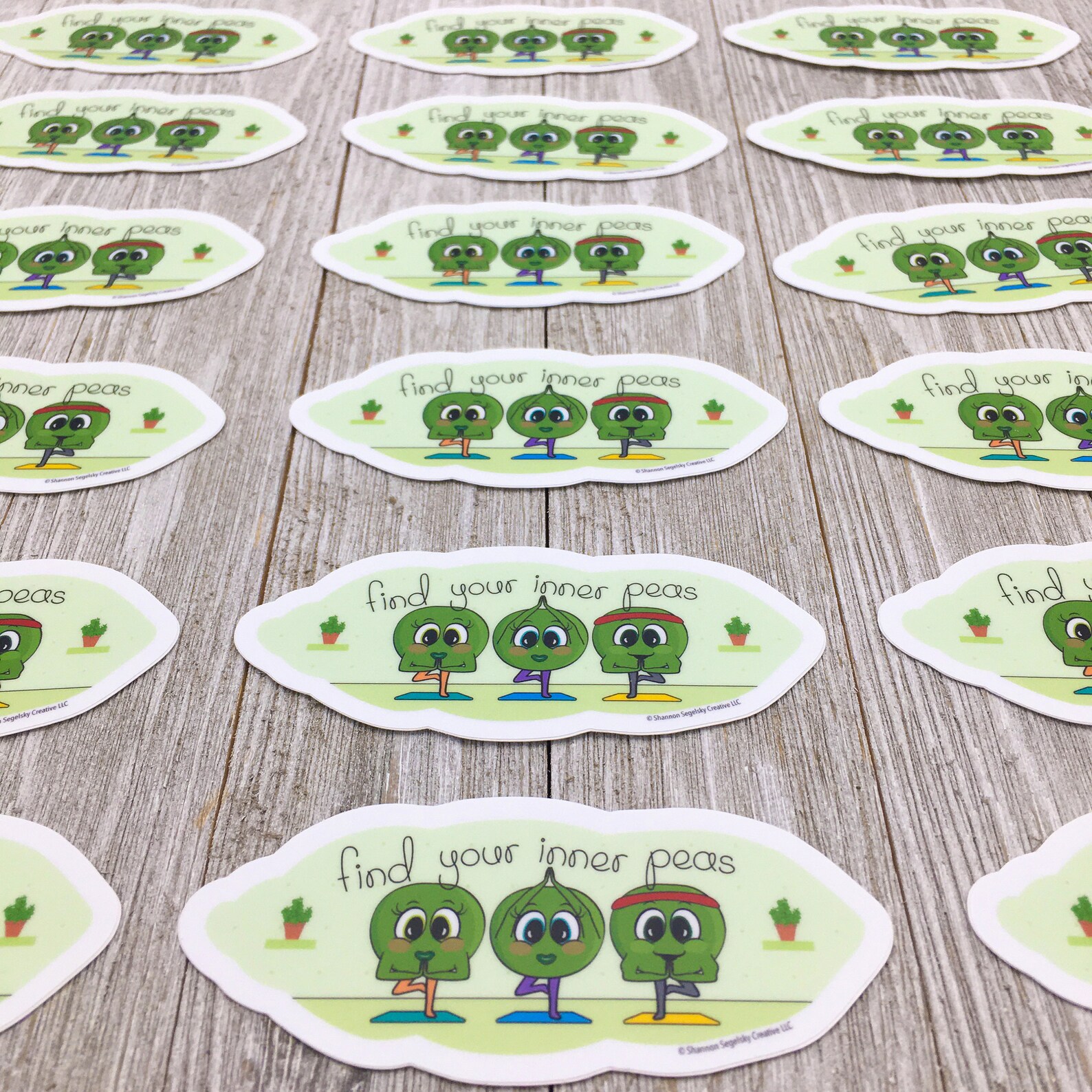 Find Your Inner Peas Yoga Vinyl Sticker | Etsy