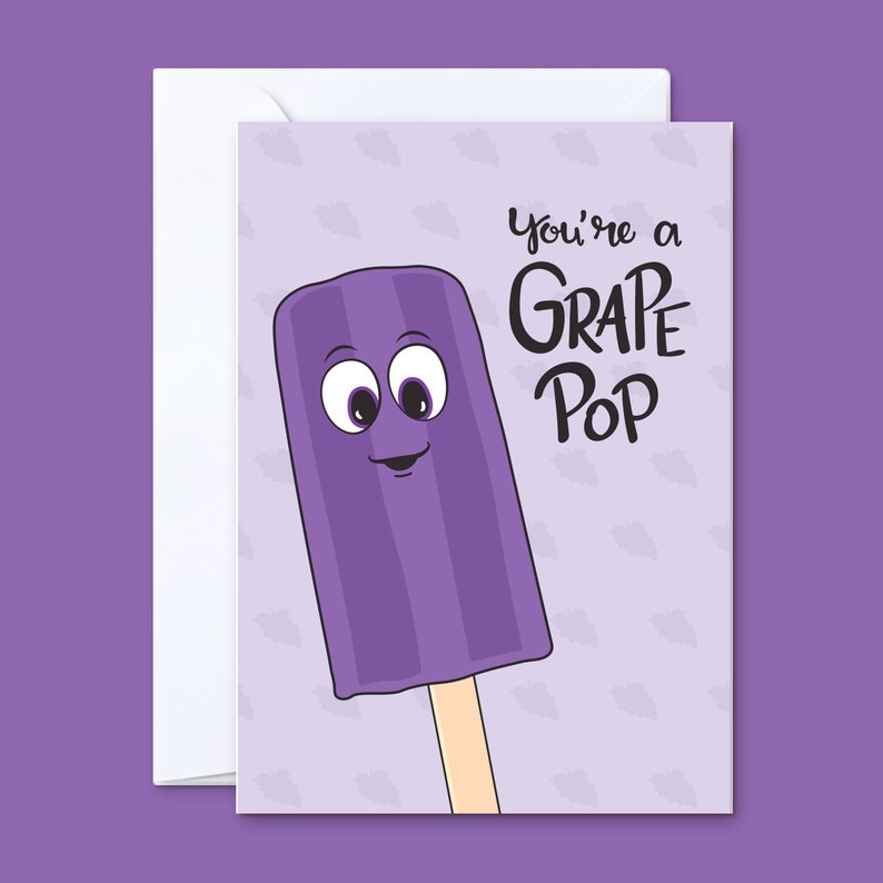 You're a Grape Pop Card - Etsy