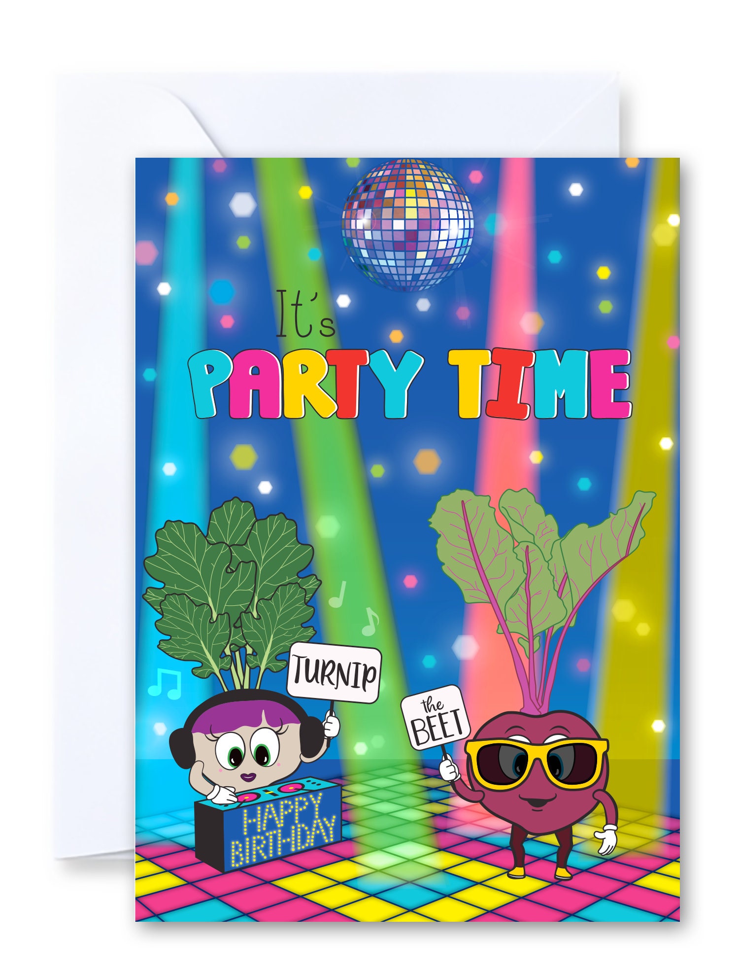 Turnip the Beet Party Time Birthday Card 5x7 A7 - Etsy