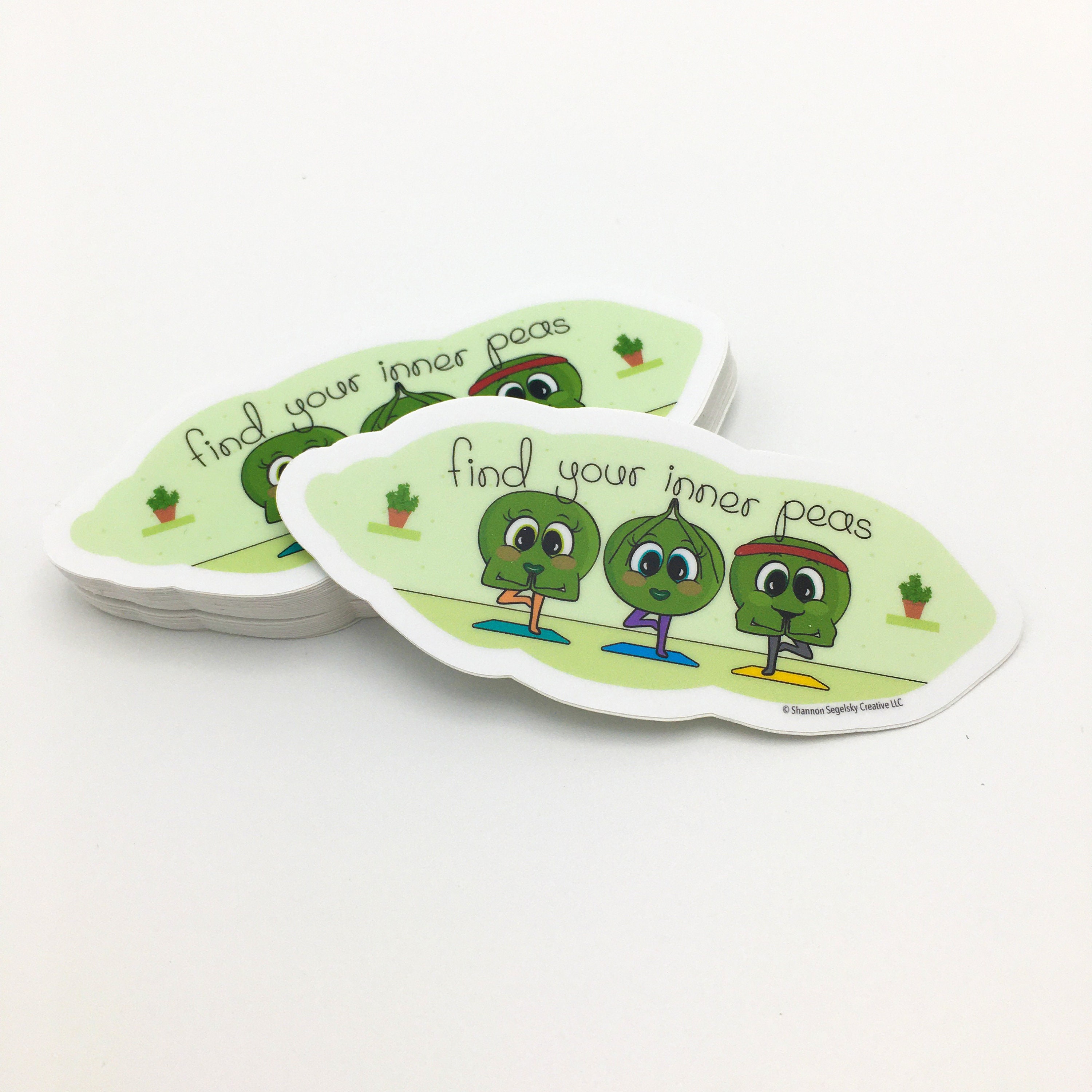 Find Your Inner Peas Yoga Vinyl Sticker | Etsy