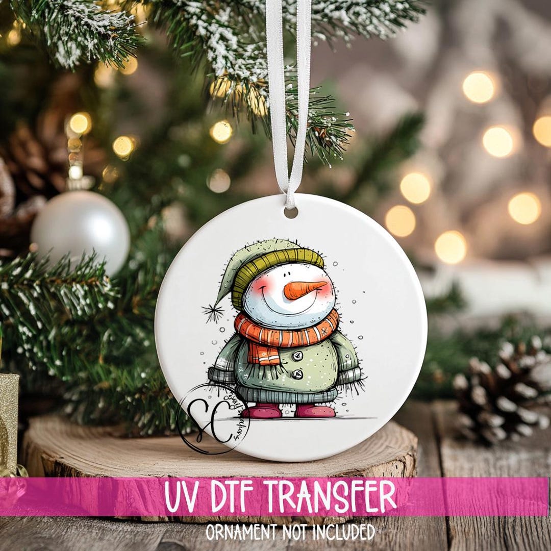 Snowman UV DTF Transfer for Ornament Christmas UV Dtf Print Christmas ...